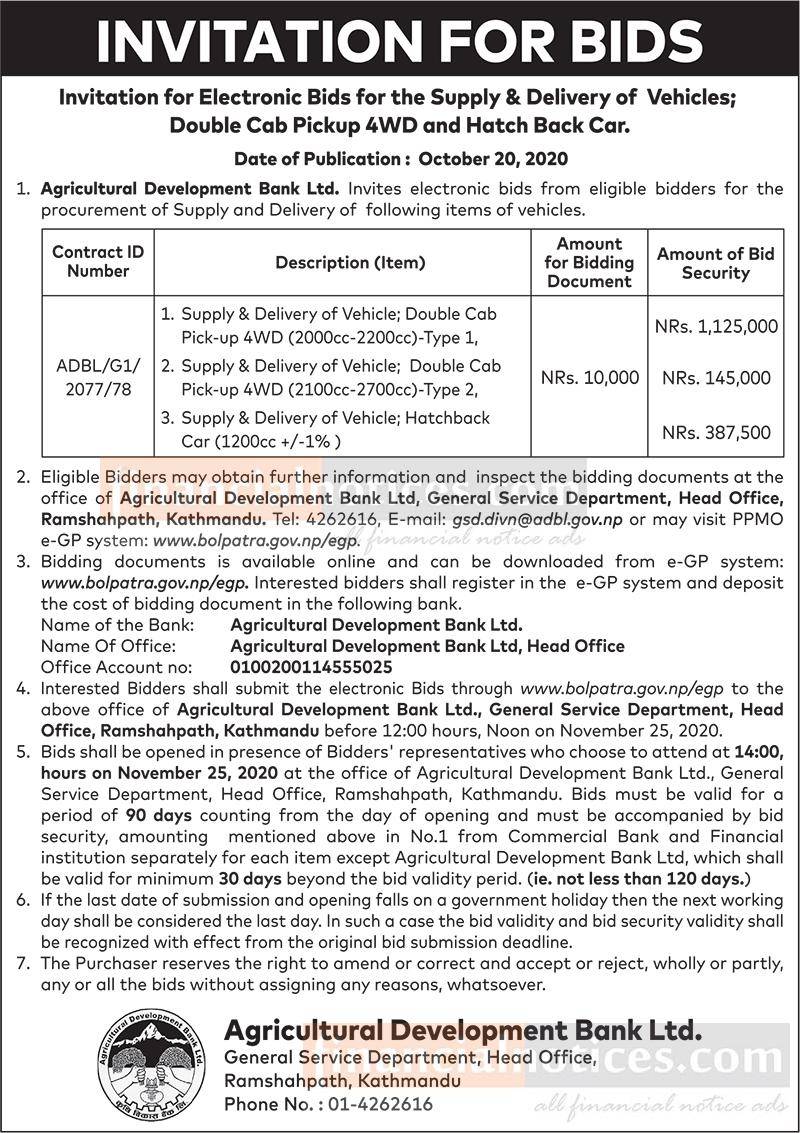 Invitation for Bids ADBL