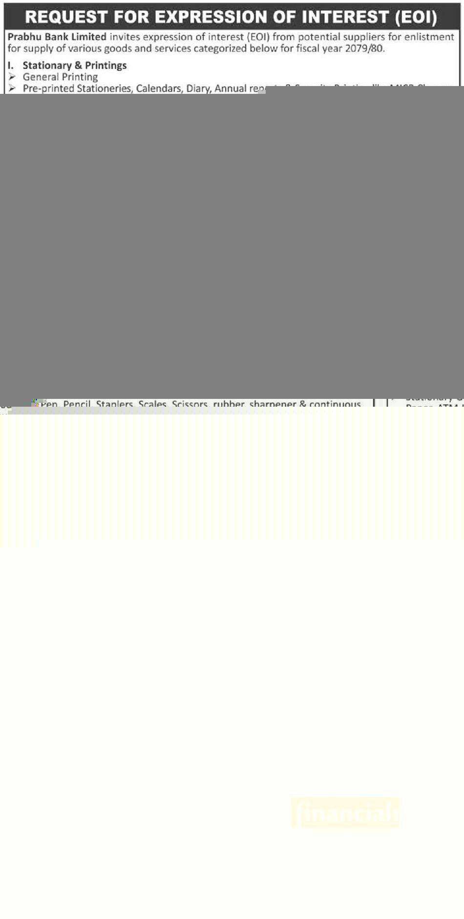 Request for Expression of Interest Prabhu Bank