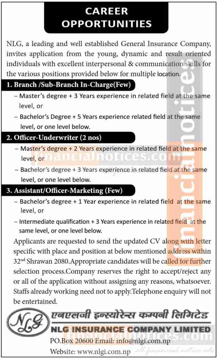 Career Opportunities Await at NLG Insurance Company NLG Insurance Company