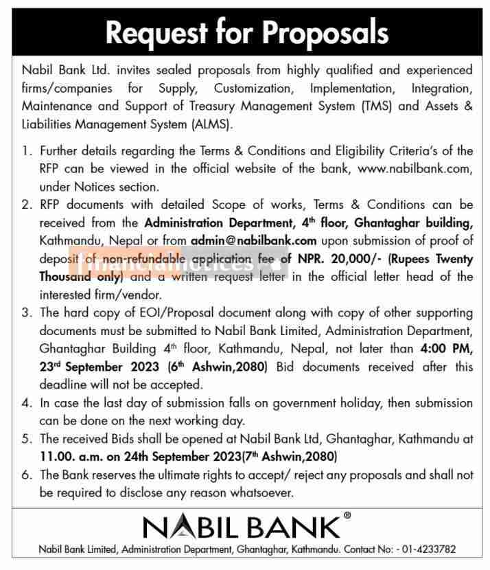 Request for Proposals Nabil Bank