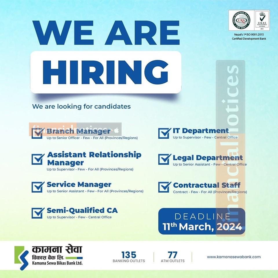 Banking Career - Kamana Sewa Bikas Bank