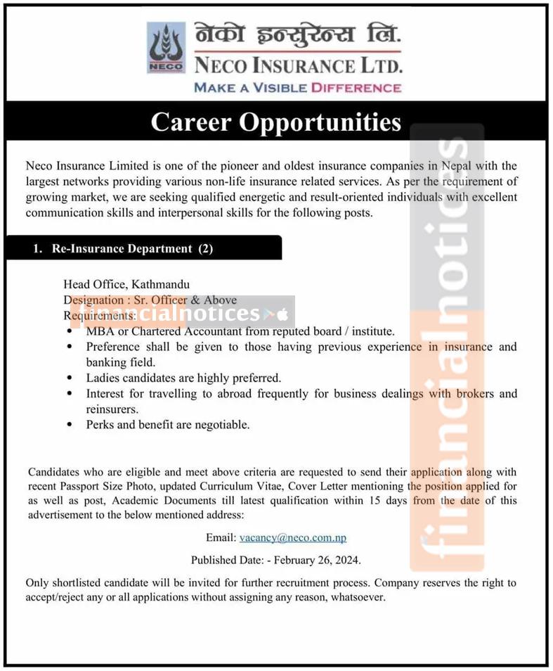 Career Opportunities at Neco Insurance Limited Neco Insurance Ltd.