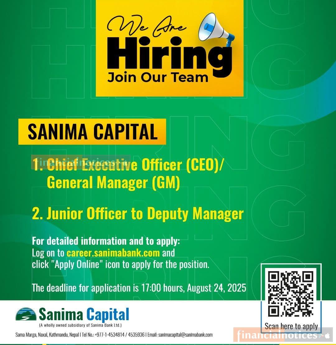 Sanima Capital is Hiring – Multiple Positions Open Sanima Capital