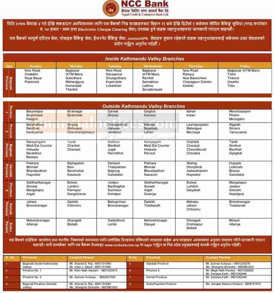 NCC Banking Hours During Lockdown NCC Bank