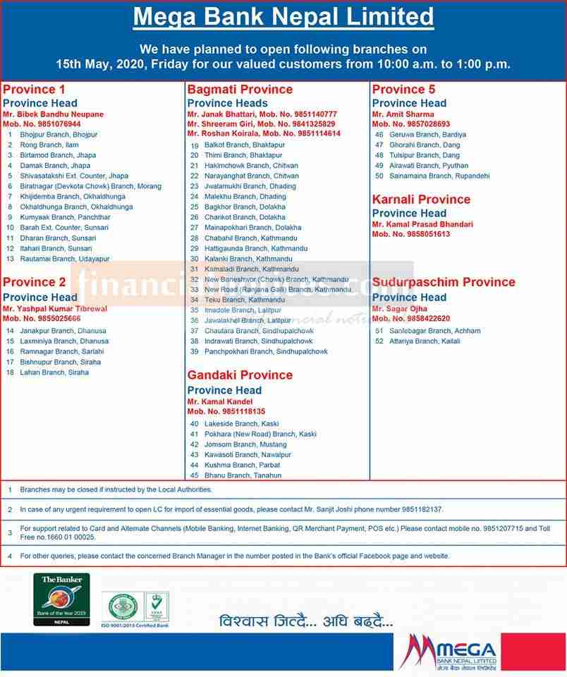 Mega Branch Opening Service Mega Bank