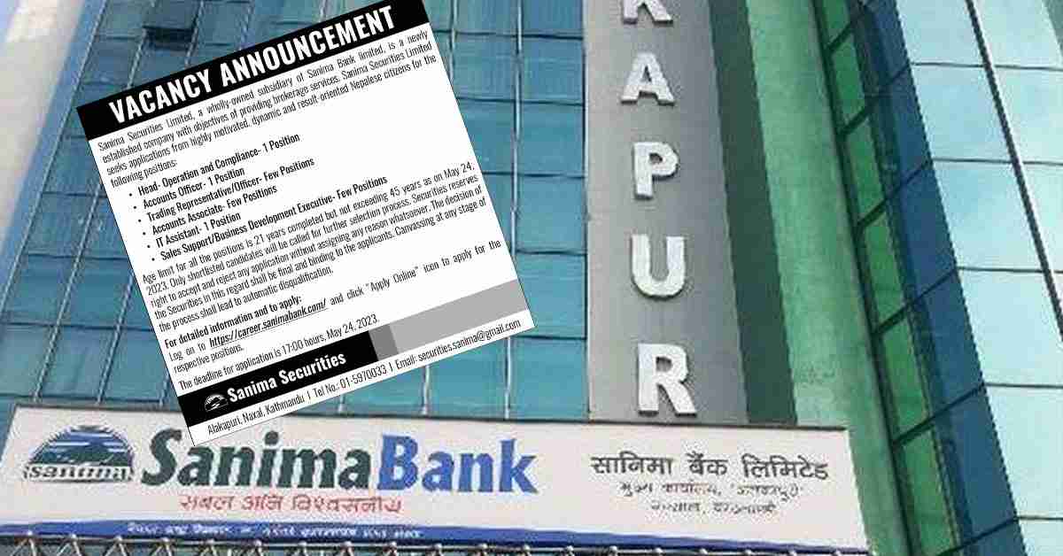 Job Vacancy - Sanima Bank Limited