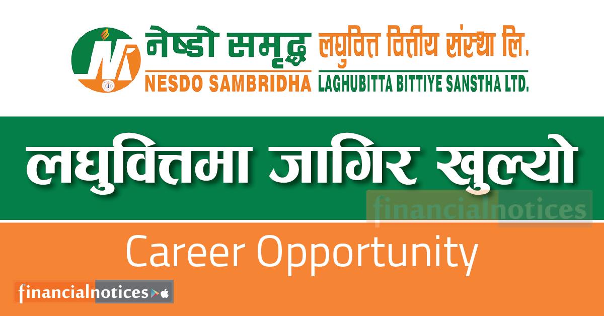 नेष्डो समृद्ध लघुवित्तमा जागिर खुल्यो - Career Opportunity - Nesdo ...